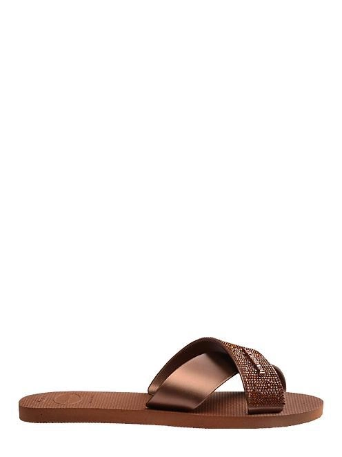 Havaianas Embellished Crossover Flip Flops - Rust