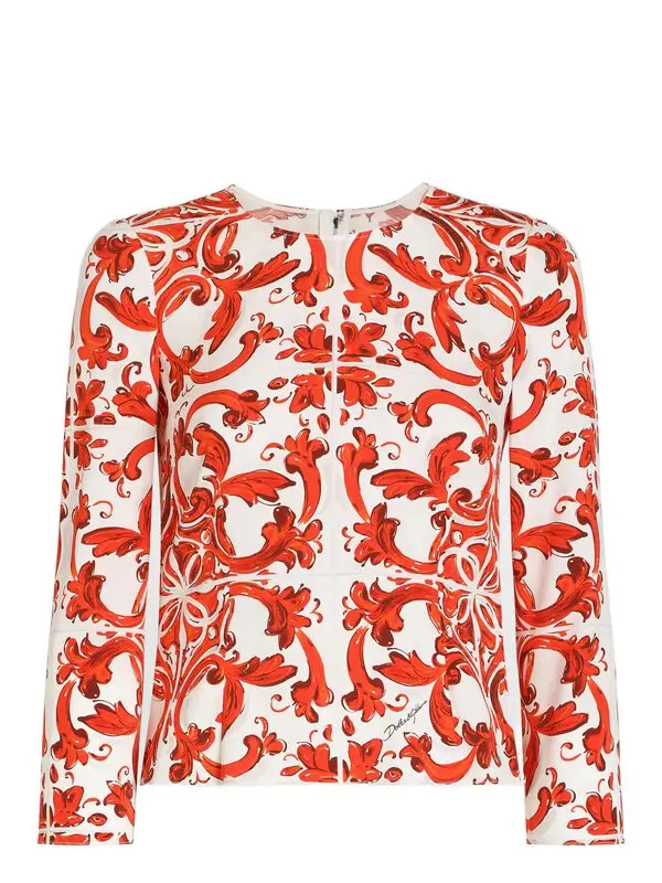 Dolce & Gabbana Majolica Print Bustier Top - Multicolor