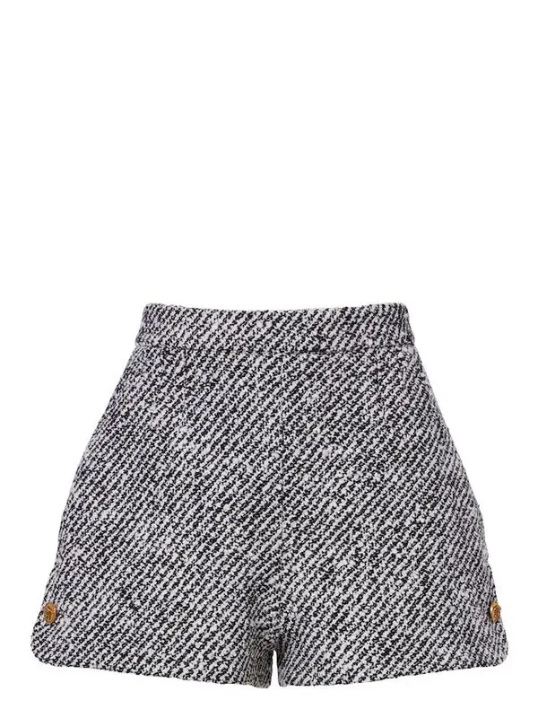 Versace Wool-blend Boucle Shorts - Black
