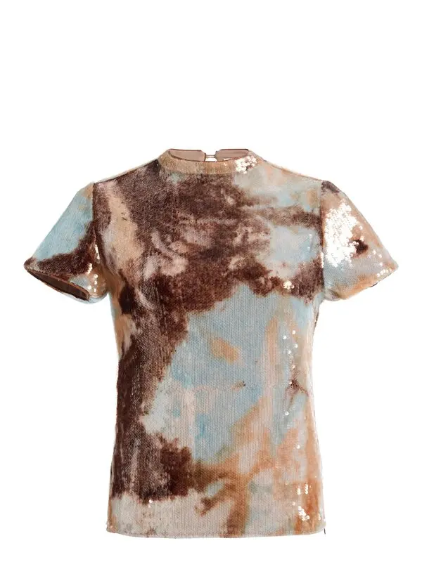 Paris Georgia Sequined Abstract Print T-shirt - Multi