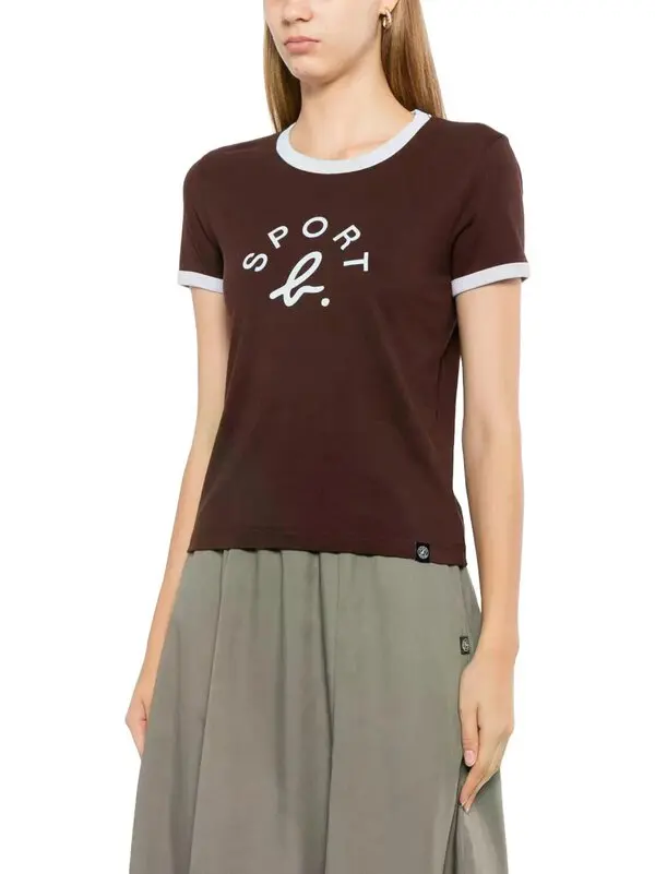 AGNES B. Logo Print T-shirt - Brown