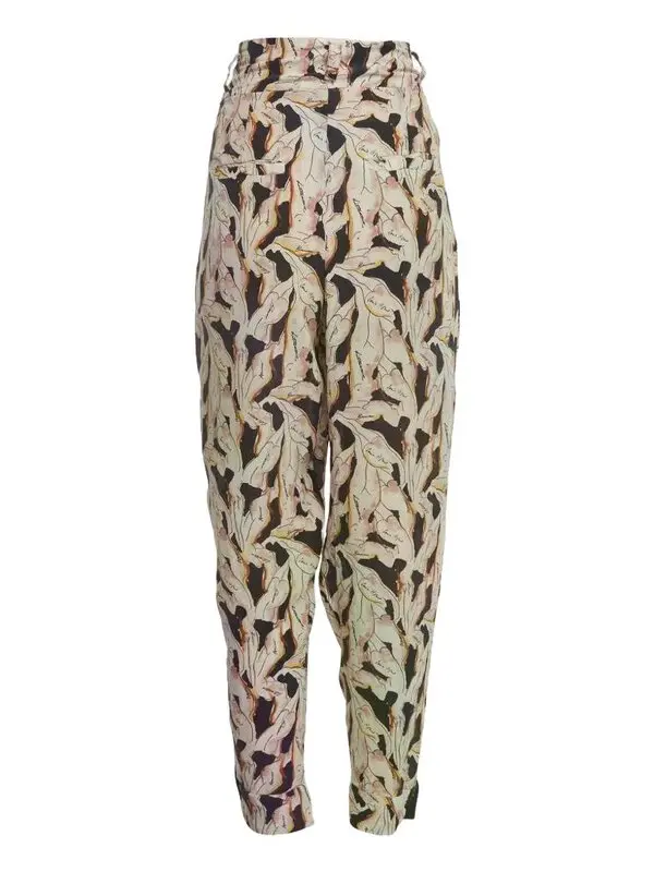 Sonia Rykiel Paris Abstract Print Crepe Tapered Trousers - Neutrals