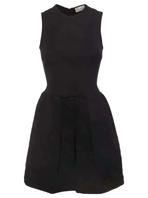 Red Valentino Polka-dot Jacquard Mini Dress - Black