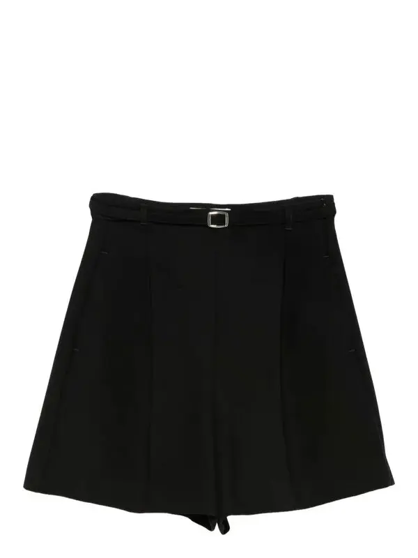 I BLUES Belted Pleated Shorts - Black