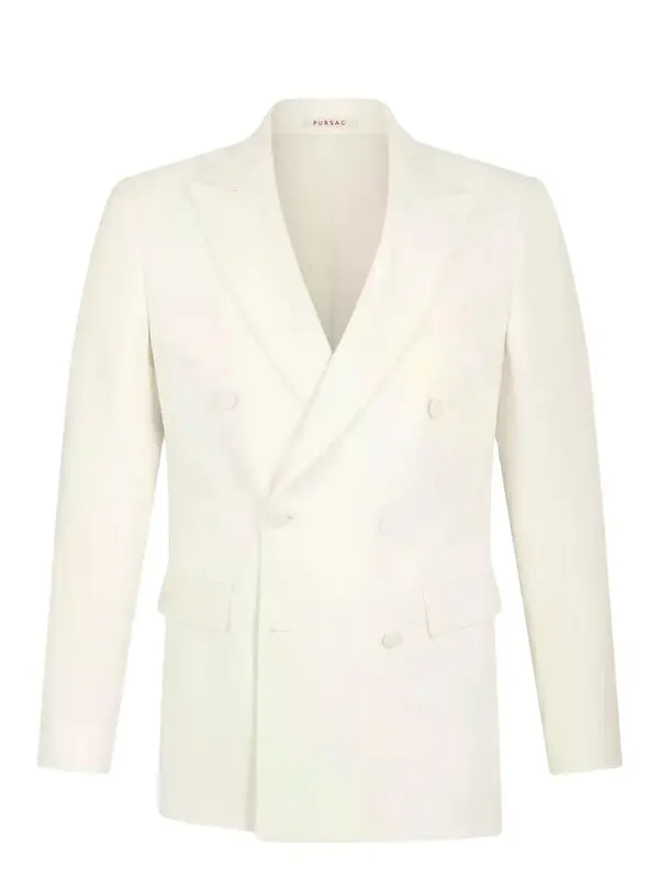 FURSAC Double-breasted Virgin-wool Blazer - Neutrals