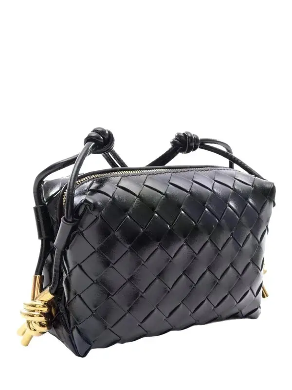 Bottega Veneta Mini Intrecciato Loop Cross Body Bag - Black