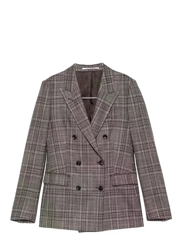 Tagliatore Prince Of Wales Check Double-breasted Jacket - Grey
