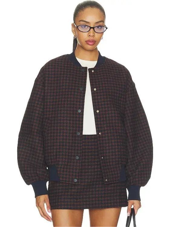 ELODIE THE LABEL Simone Bomber Jacket In . Also - Brown