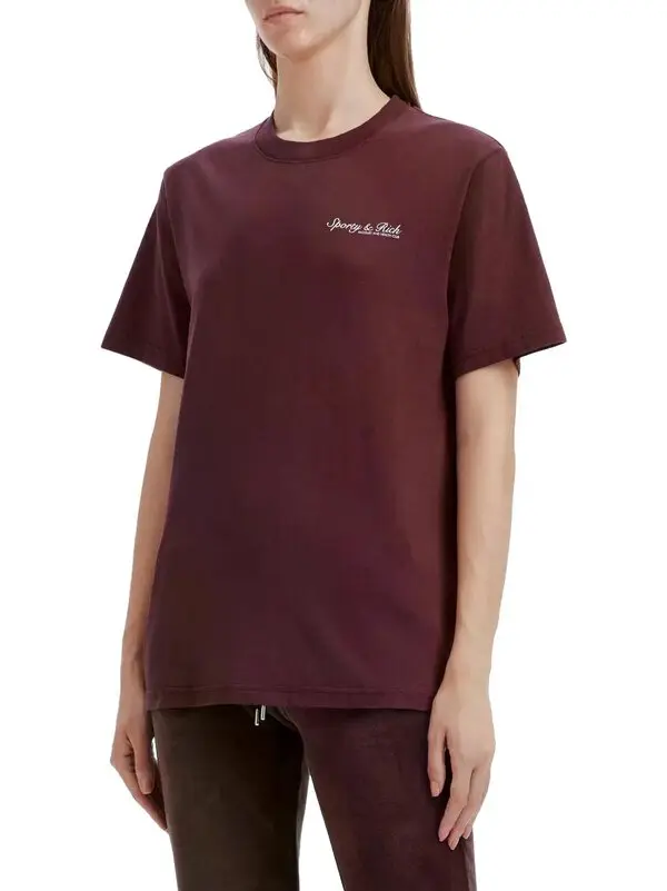 SPORTY & RICH Syracuse Cotton T-shirt - Red