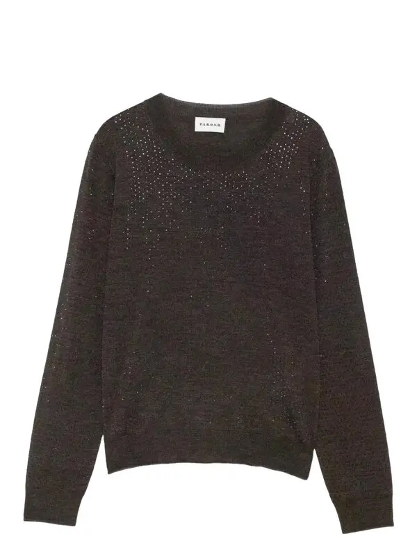 P.a.r.o.s.h Rhinestone-embellished Top - Brown