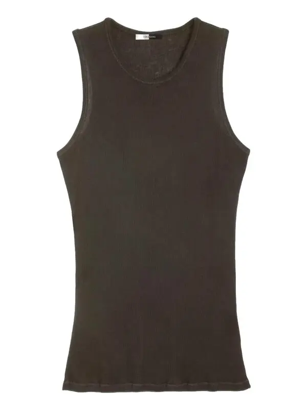 Vera Wang Tessa Ribbed Tank Top - Brown
