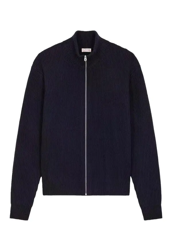 FURSAC Ribbed Zip-up Cardigan - Blue
