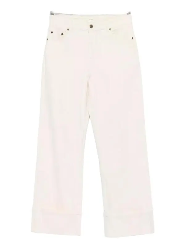 YERSE Ecru Turn-up Cuff Jeans - Neutrals