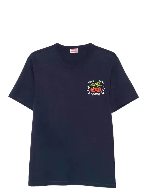 Kenzo Loves Cherry-print Slim T-shirt - Blue