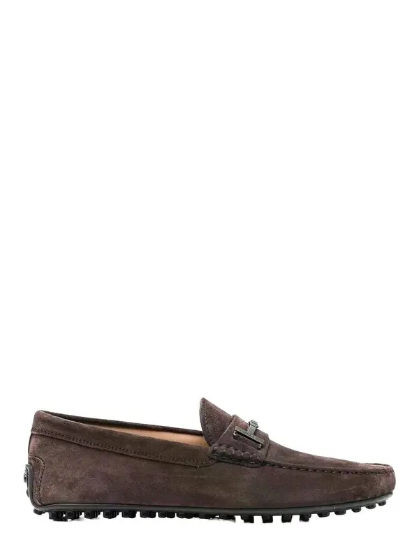 TOD'S Suede Bar Loafers - Brown