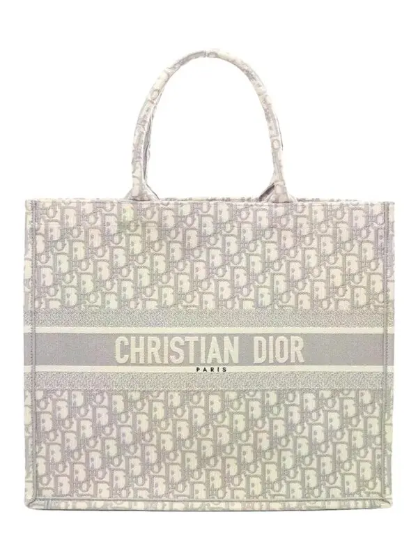 Dior 2000s Book Tote Oblique Tote Bag - Grey