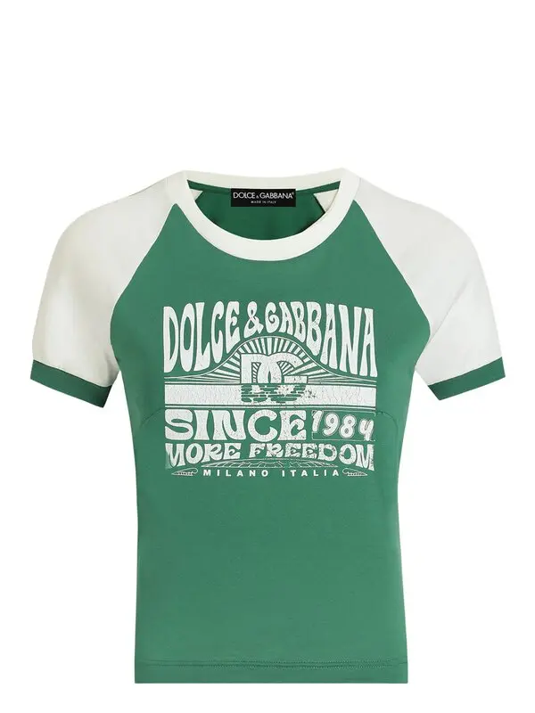 Dolce & Gabbana Jersey T-shirt With Print - Green