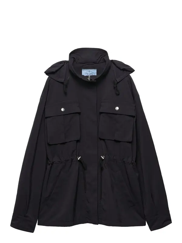 Prada Technical Fabric Parka With Hood - Black