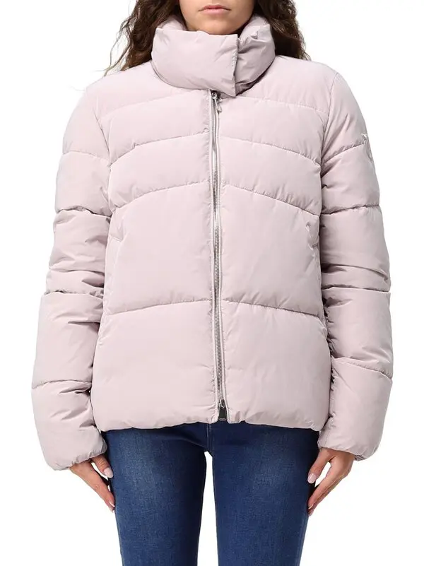 Pinko Short Water-repellent Quilted Nylon Down Jacket With High Neck - Violet