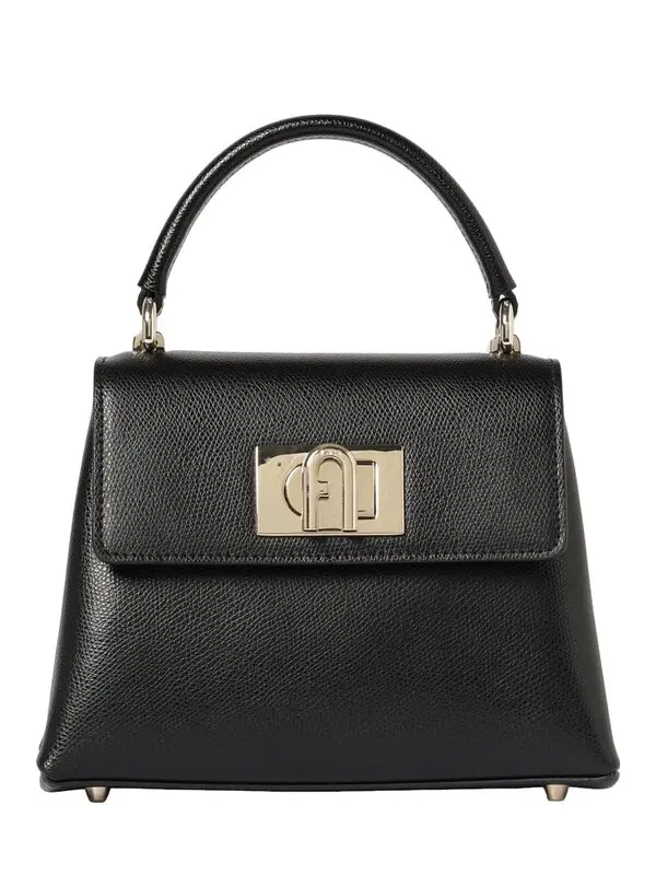 Furla 1927 Grained Leather Bag - Black
