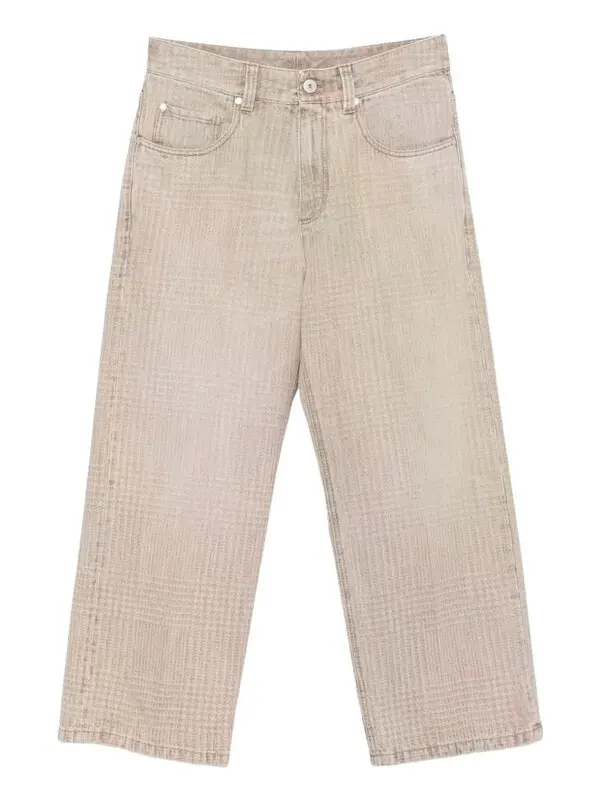 Brunello Cucinelli Prince Of Wales Check Jeans - Neutrals