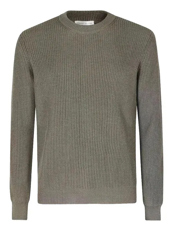ROBERTO COLLINA Ribbed-knit Crew-neck Sweater - Green