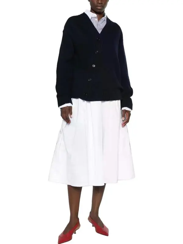 JIL SANDER Asymmetric Ribbed-knit Cardigan - Blue