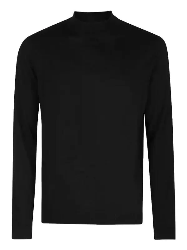 ROBERTO COLLINA High-neck Fine-knit Sweater - Black