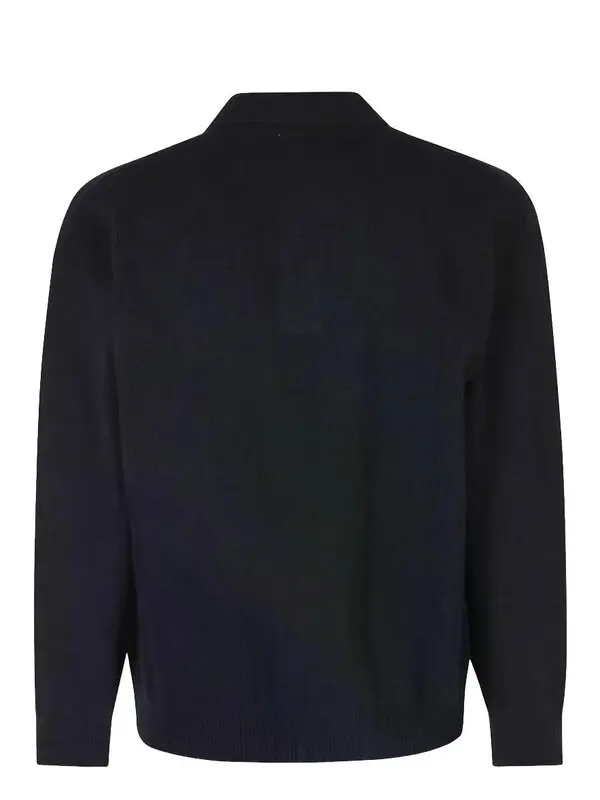 ROBERTO COLLINA Spread Collar Knitted Pullover - Blue