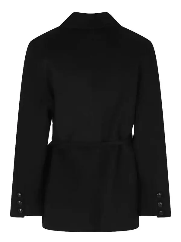 SEMICOUTURE Belted Wool Coat - Black