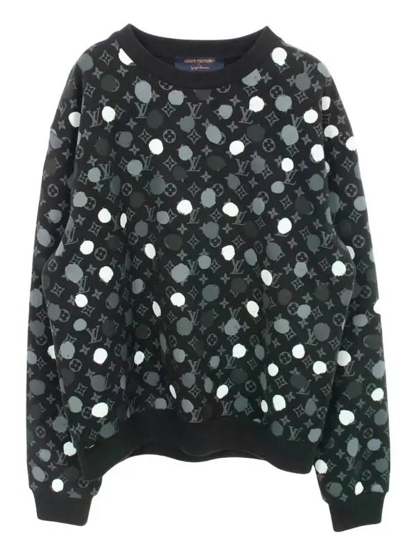 LOUIS VUITTON 2010s X Yayoi Kusama Monogram Dot Sweater - Black