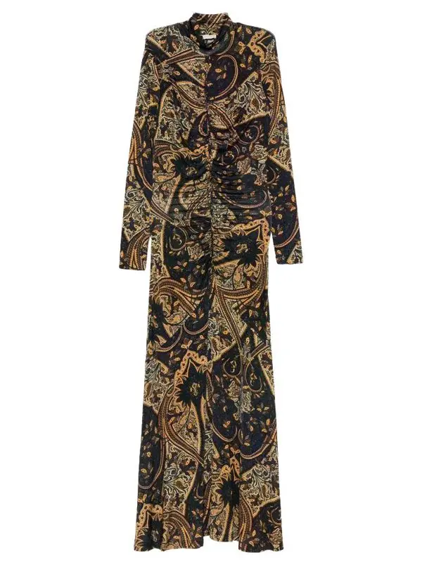 Ulla Johnson Ida Paisley-print Ruched Maxi Dress - Blue