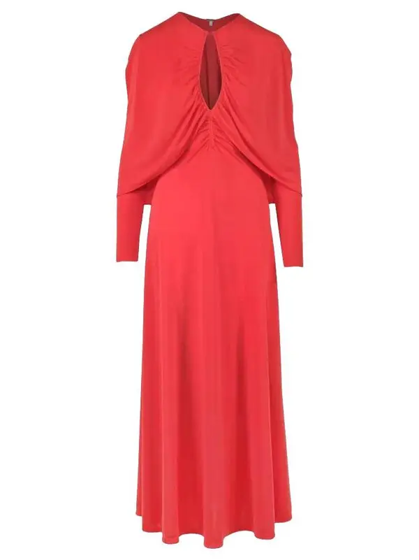 Johanna Ortiz Silent Solstice Cape-detail Maxi Dress - Red