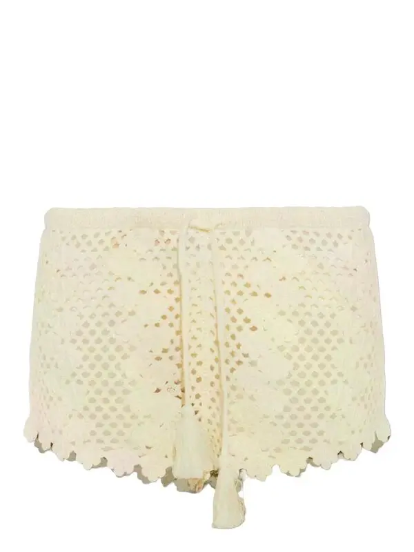 Posse Saskia Crochet-knit Shorts - Neutrals