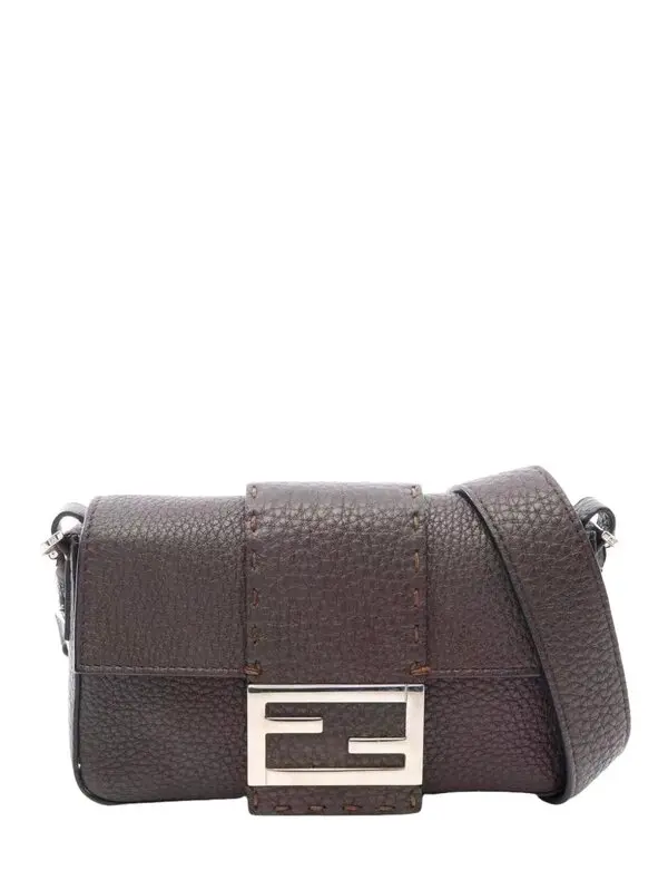 Fendi Selleria Ff Logo Shoulder Bag - Brown