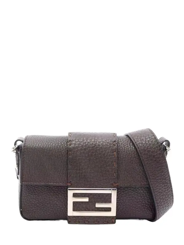 Fendi Selleria Ff Logo Shoulder Bag - Brown