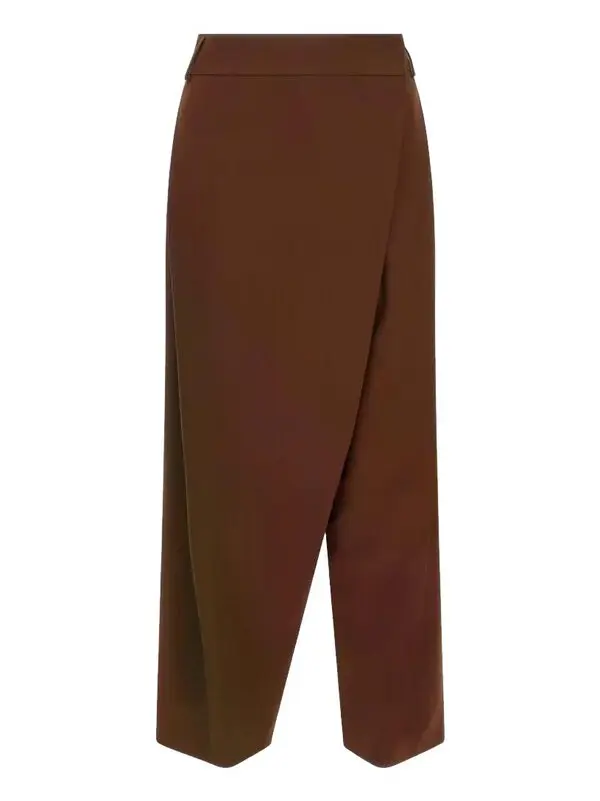Alberto Biani Asymmetrical Paneled Wide-leg Trousers - Brown