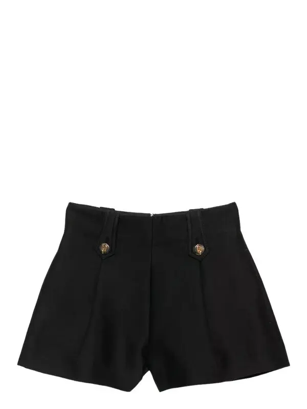 Zimmermann Valiant Tailored Button-embellished Pleated Shorts - Black