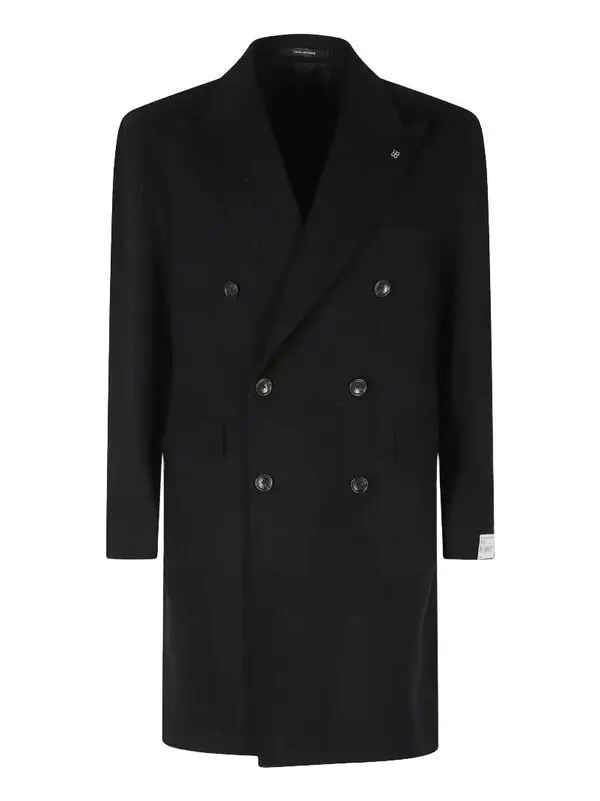 Tagliatore Double-breasted Peak-lapel Coat - Black