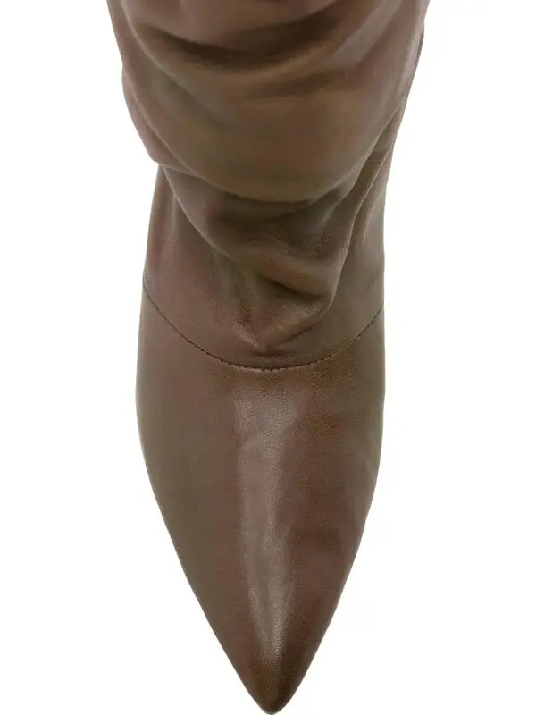 LISKA Slouchy Pointed-toe Boots - Brown