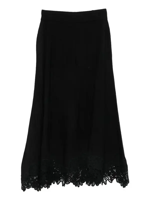 Zimmermann Lace-trim Flared Midi Skirt - Black