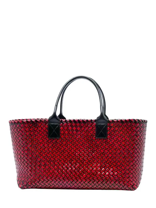 Bottega Veneta 2009 Limited Edition Intreccio Cabat Tote Bag - Red