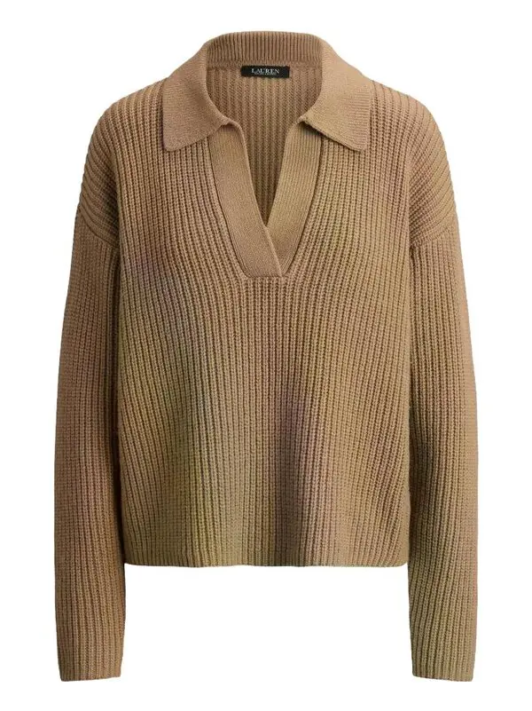 Ralph Lauren Ribbed Collared Sweater - Brown
