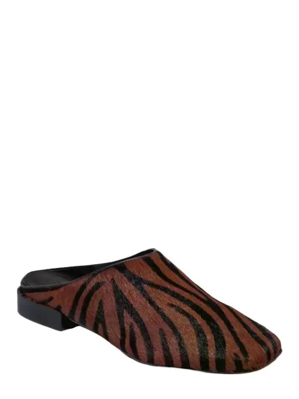 Bernardo Porto Zebra-print Mules - Brown