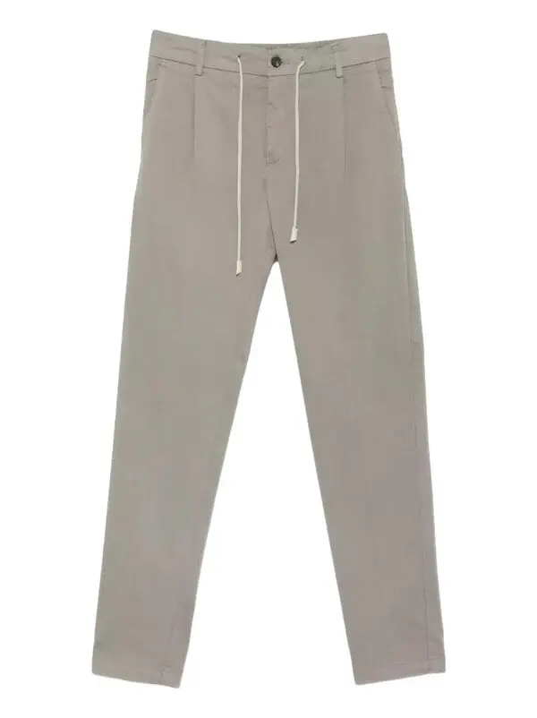 Eleventy Drawstring-waist Pleated Trousers - Grey