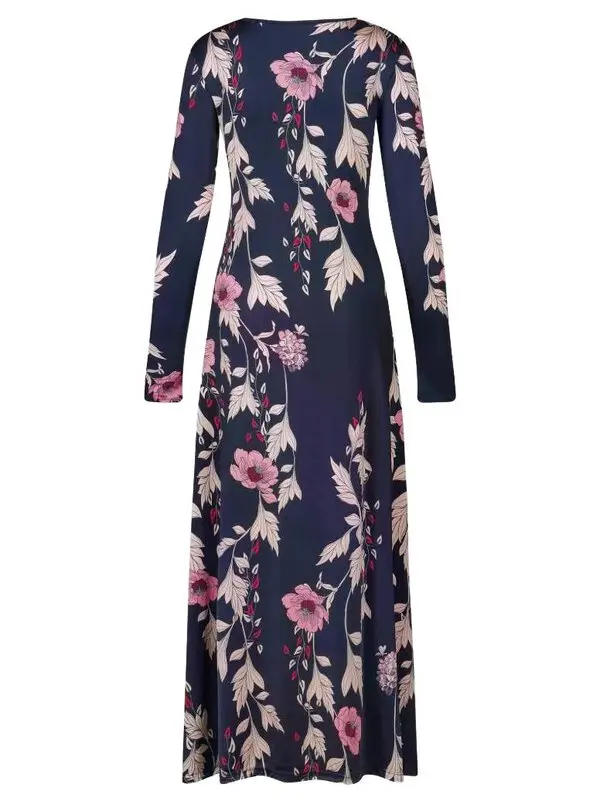 Johanna Ortiz Floral Print Midi Dress - Blue