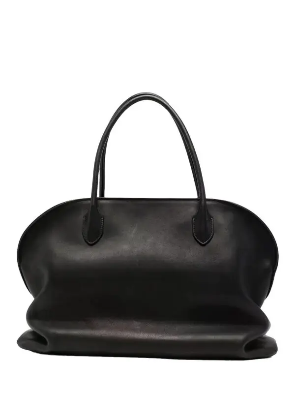 THE ROW Margaux 15 Leather Tote Bag - Black