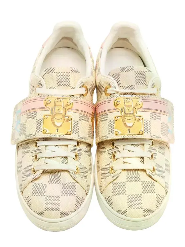 LOUIS VUITTON Frontrow Trunk-print Touch-strap Sneakers - Brown