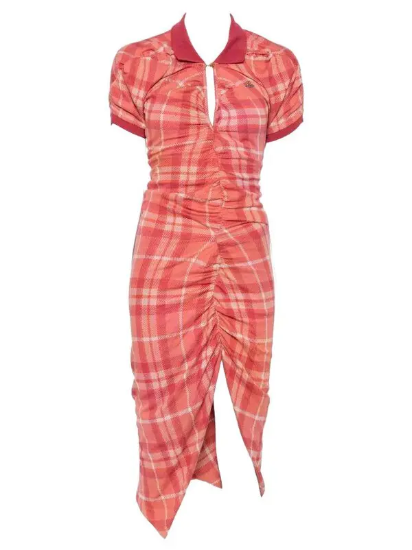VIVIENNE WESTWOOD Tartan Asymmetric Dress - Red
