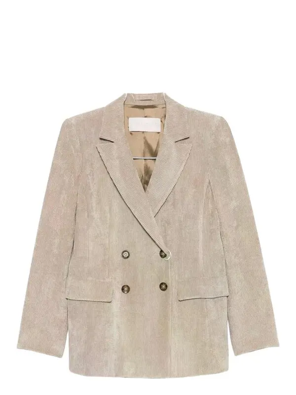 I BLUES Double-breasted Corduroy Blazer - Neutrals